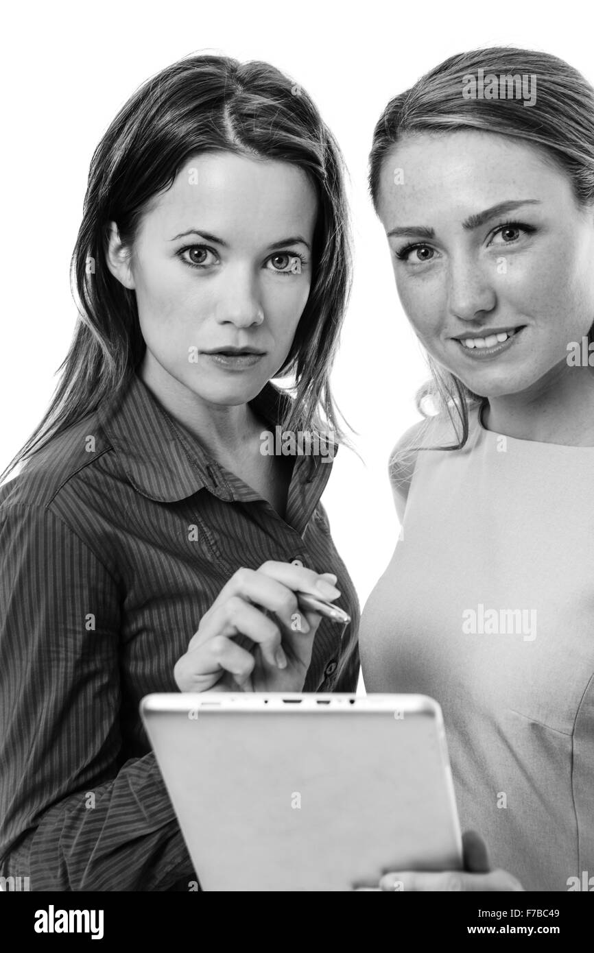 Caucasian businesswoman working Black and White Stock Photos & Images ...