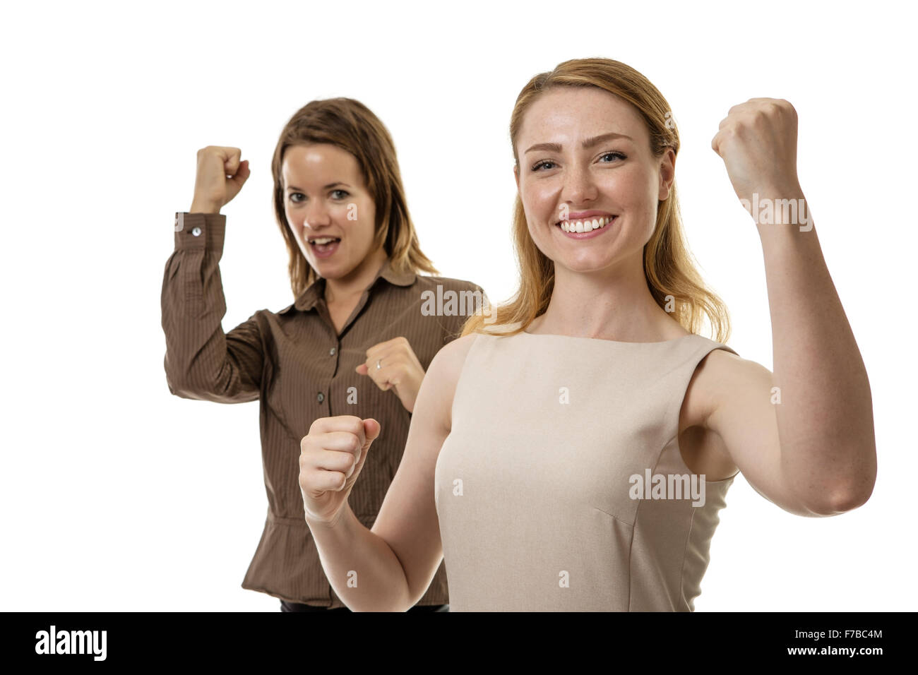 Beautiful woman cheering in hi-res stock photography and images - Alamy
