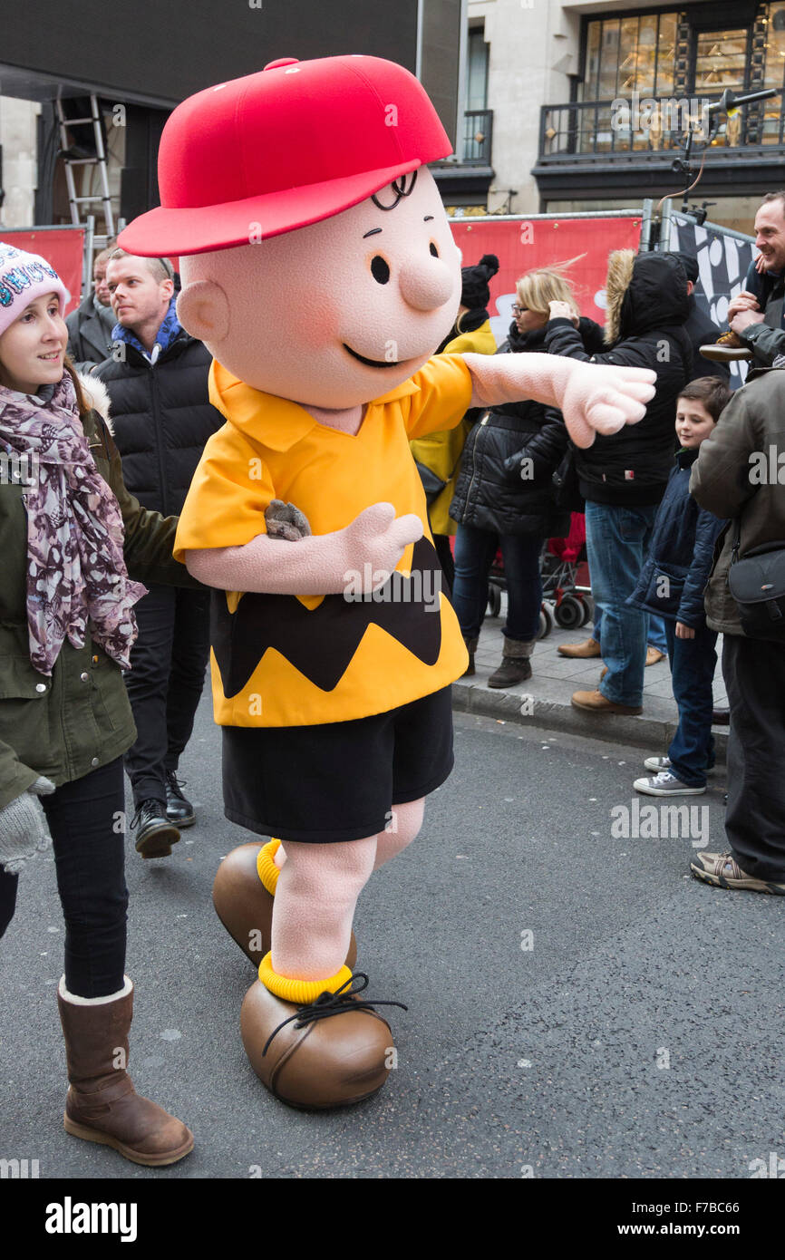 London, UK. 28 November 2015. Charlie Brown on parade. The inaugural ...