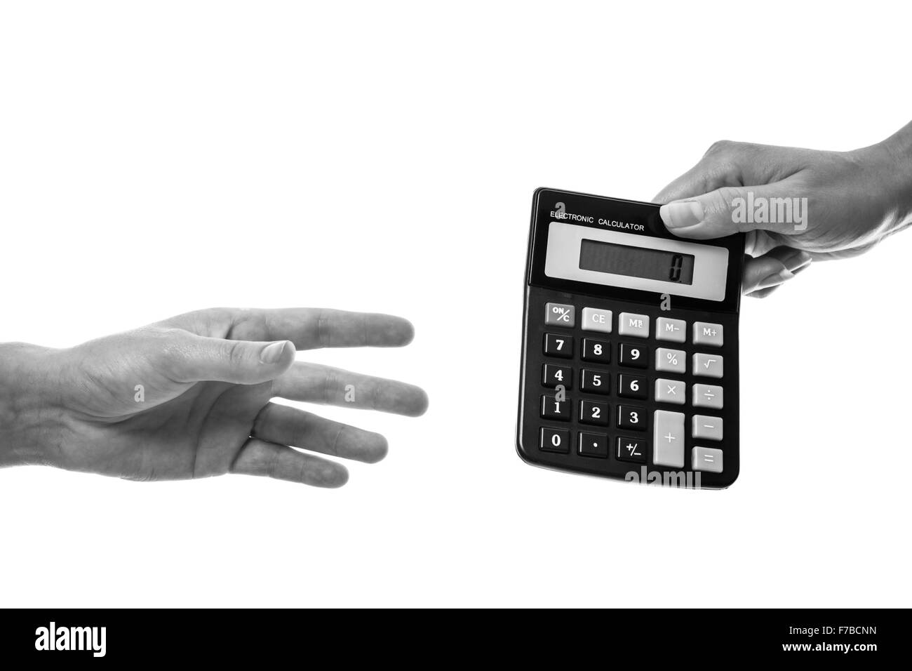 Calculation business hands studio Cut Out Stock Images & Pictures - Alamy