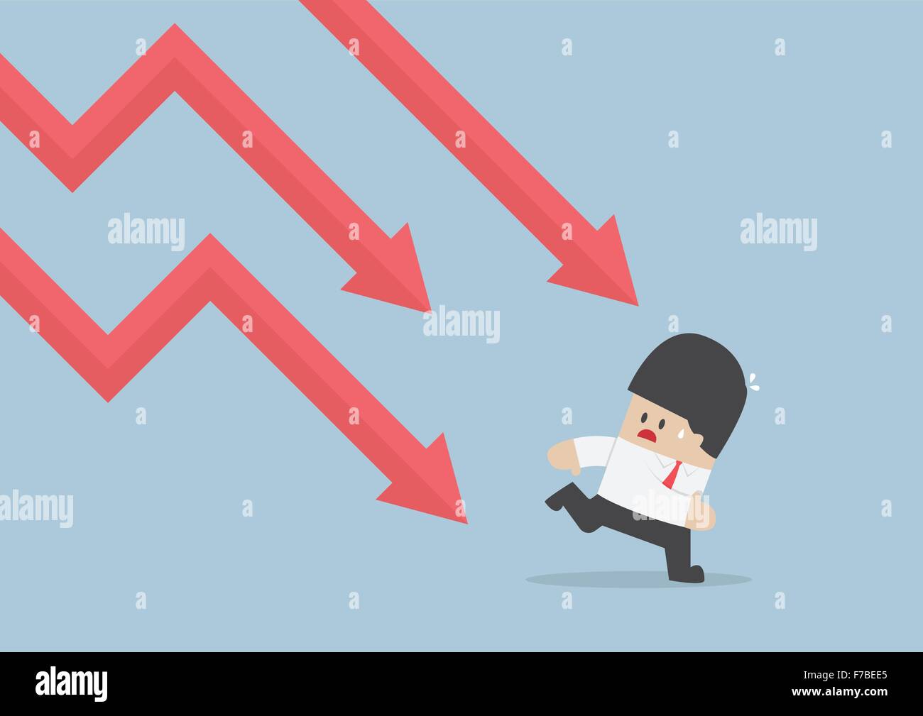Businessman run away from falling graph hi-res stock photography and ...