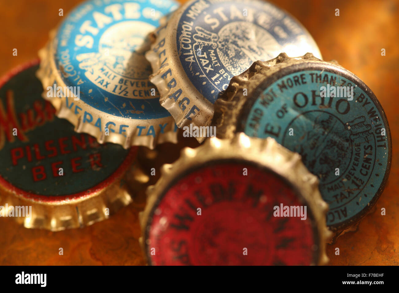 old beer caps Stock Photo - Alamy