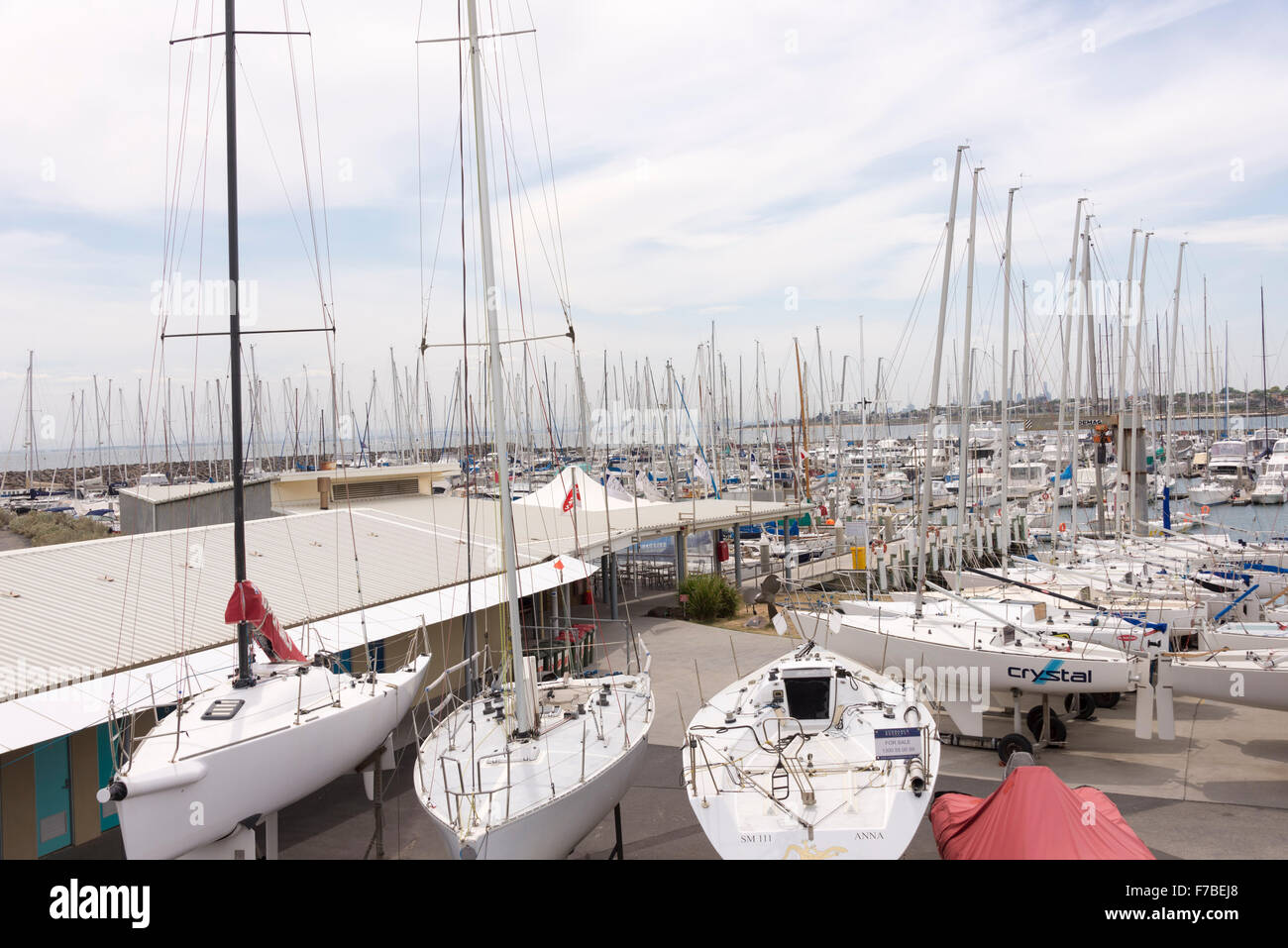 marina at Sandringham Yacht club melbourne with boats yachts Stock ...