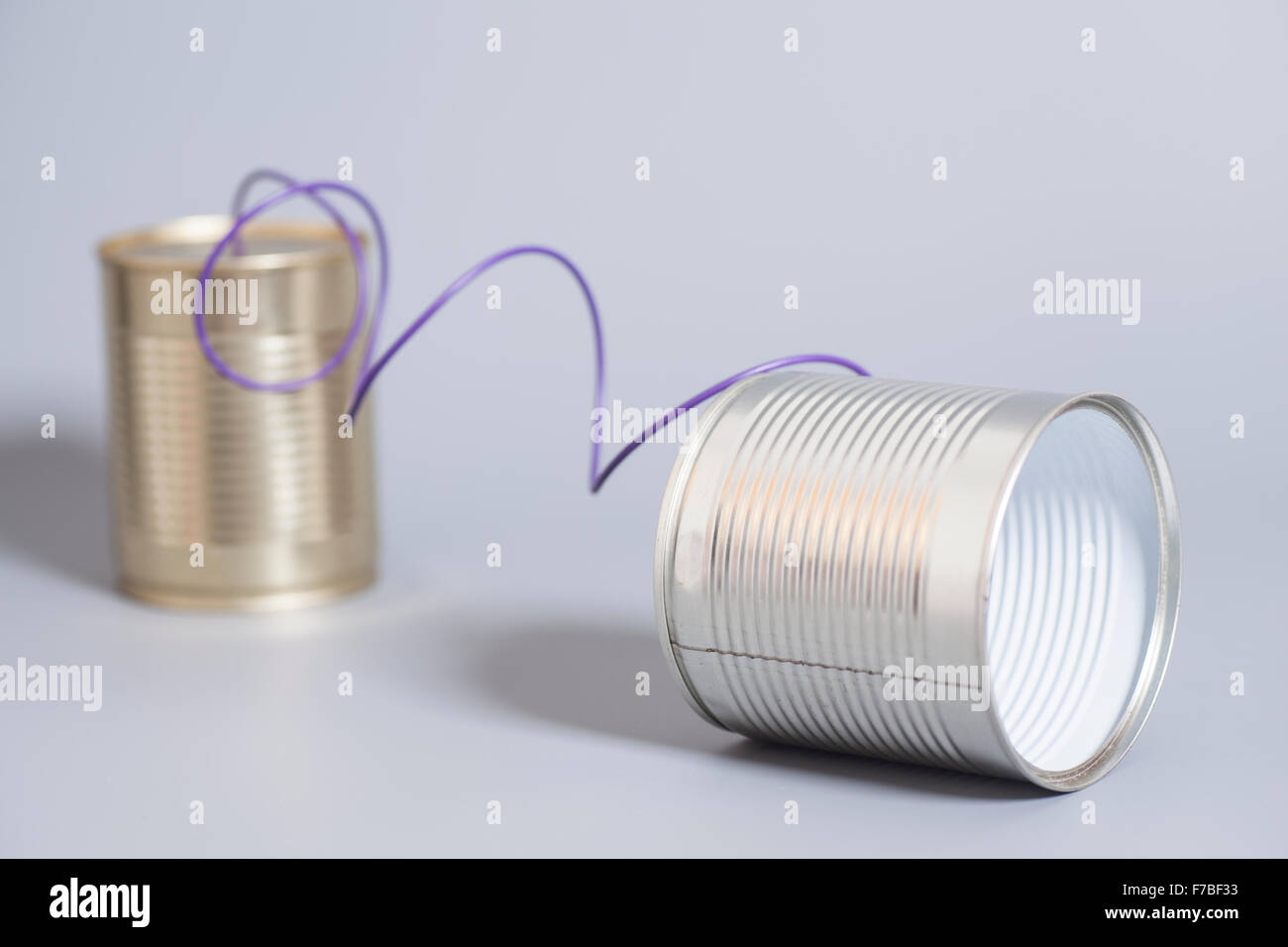 tin can phone.communication concept Stock Photo - Alamy