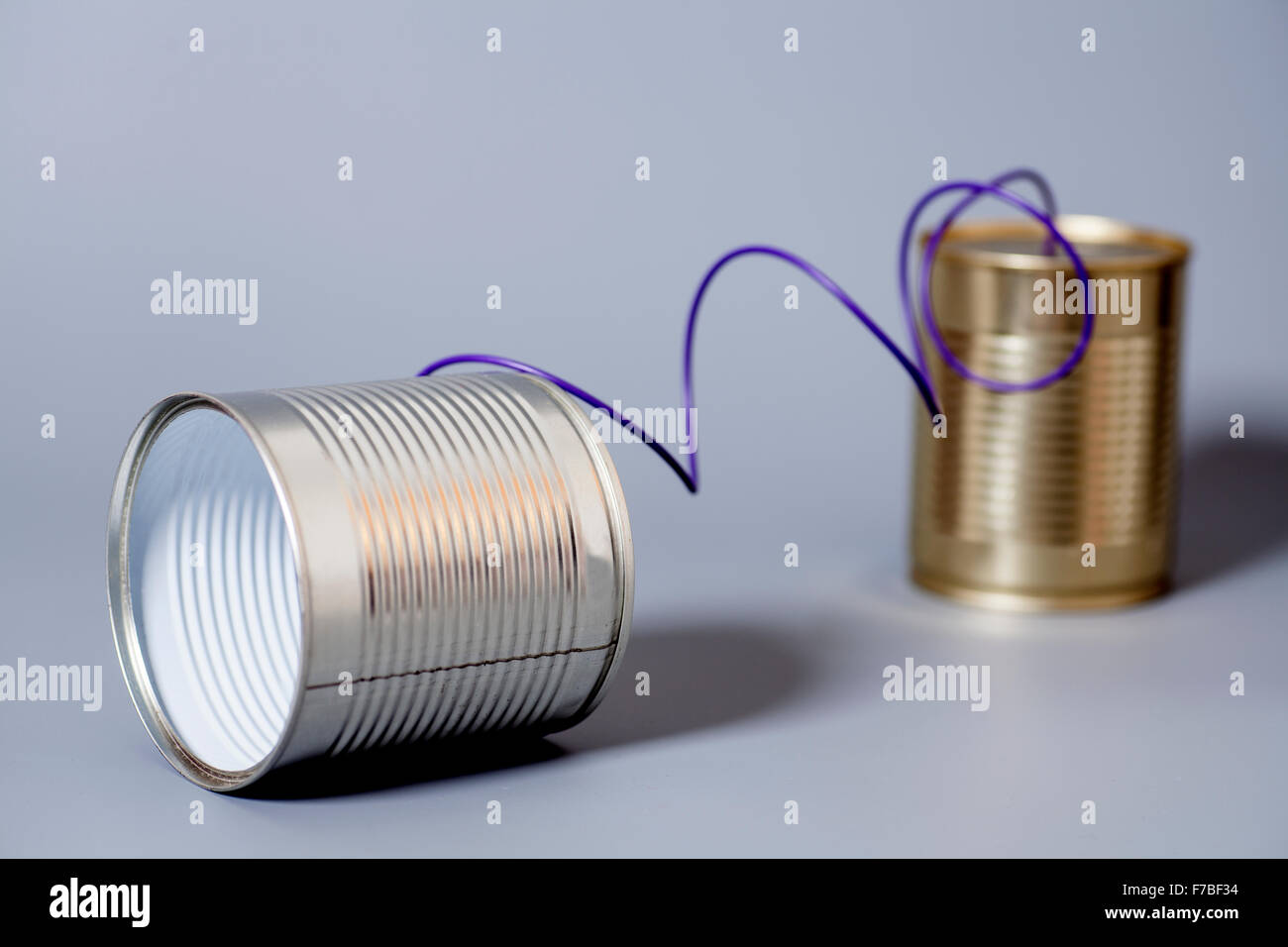 tin can phone.communication concept Stock Photo - Alamy