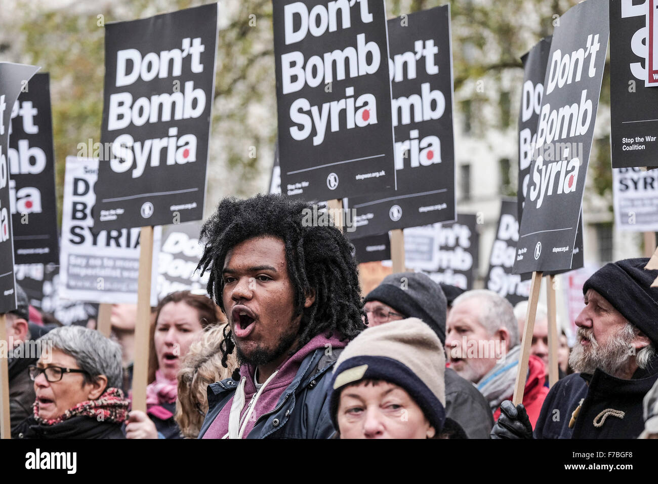 Protesters against bombing where hi-res stock photography and images ...