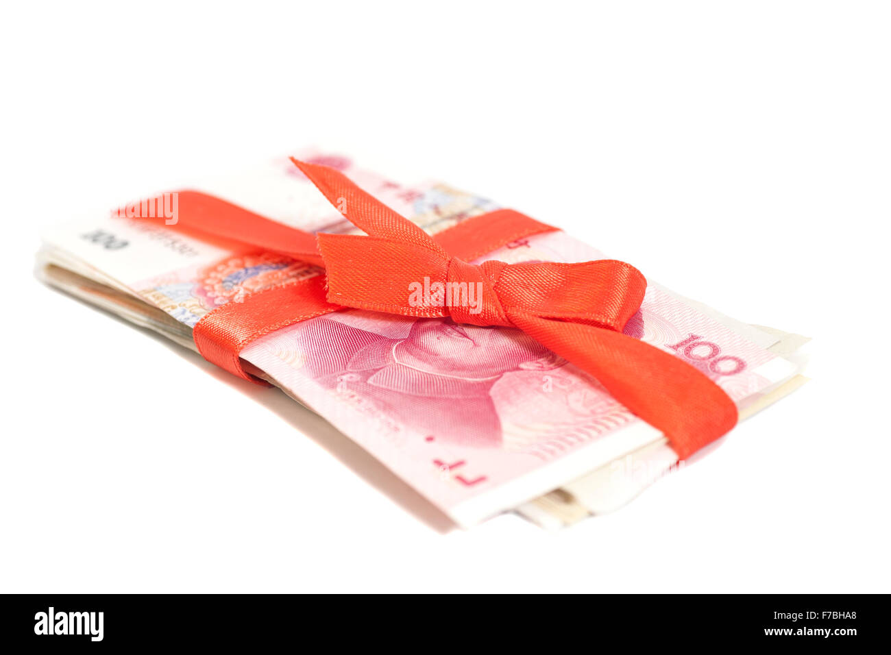 Chinese Yuan Money Gift isolated on white Stock Photo - Alamy