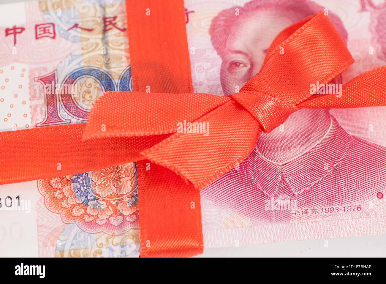 Chinese Yuan Money Gift close up Stock Photo - Alamy