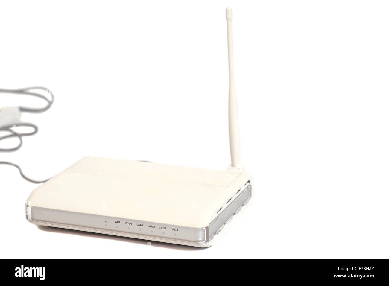 Wireless Router with antenna isolated on white background Stock Photo ...