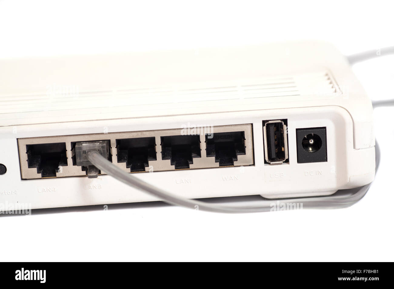 router network hub with cable connecting isolated Stock Photo - Alamy