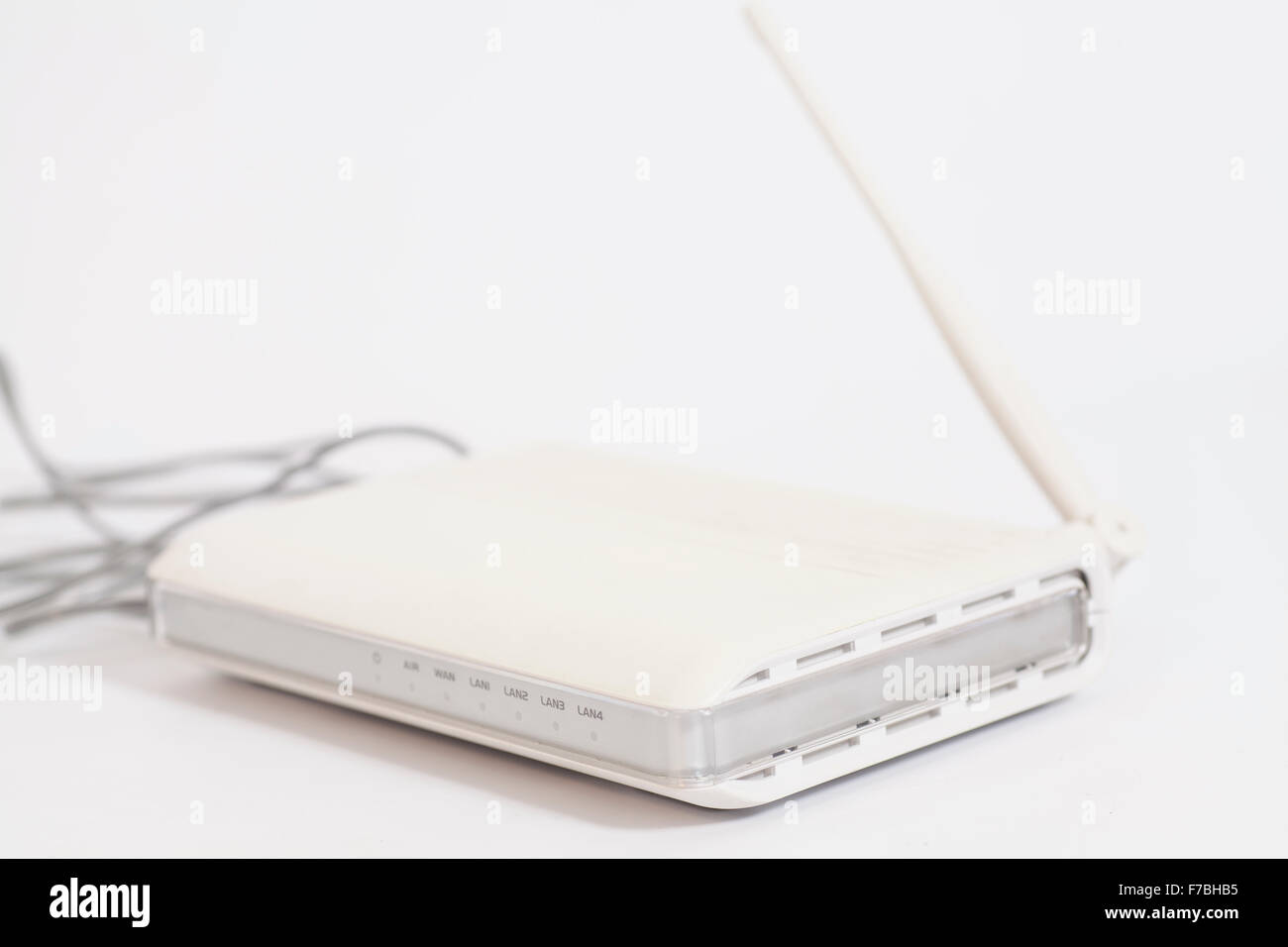 Wireless router on white background Stock Photo - Alamy