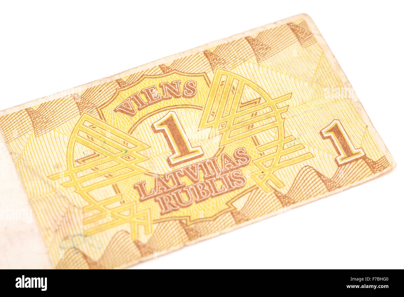 1 ruble bill of Latvia isolated on white Stock Photo - Alamy