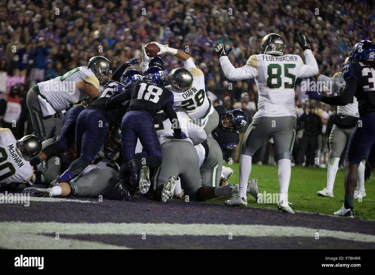 Fort Worth, Texas, USA. 27th Nov, 2015. running back Devin Chafin (28 ...