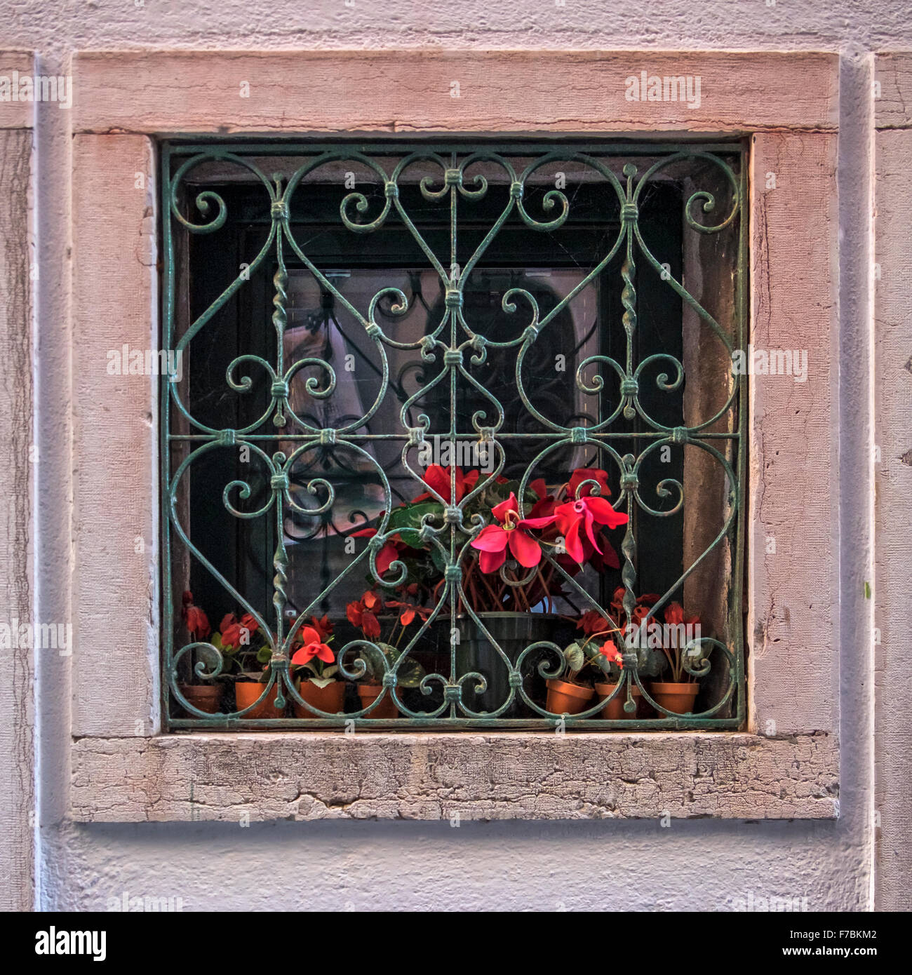 Venice Italy House exterior building detail, window with marble ...