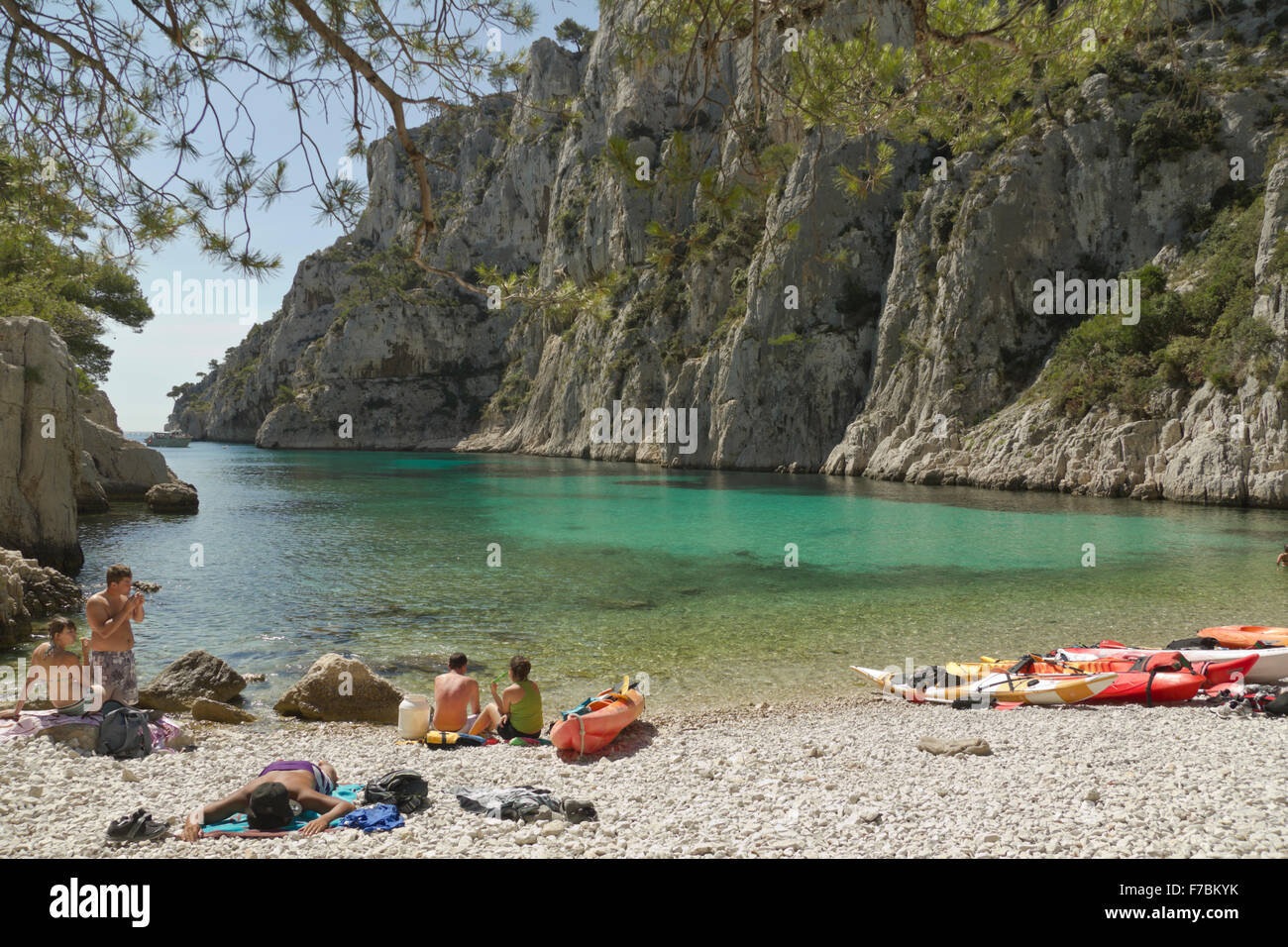 Beautiful small bay in Calanques with turquoise water Stock Photo - Alamy
