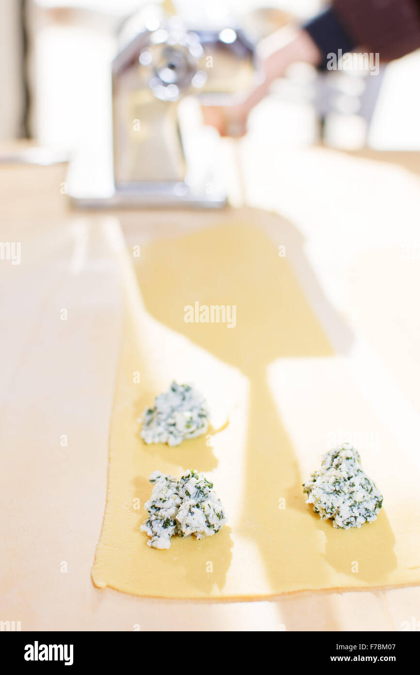 preparing homemade Italian ravioli Stock Photo - Alamy