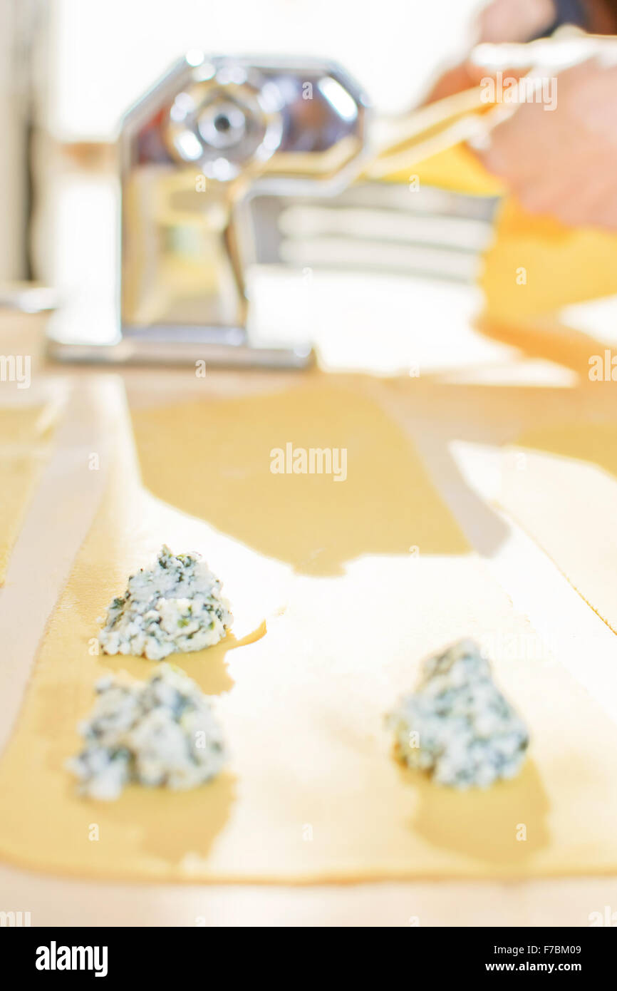 preparing homemade Italian ravioli Stock Photo - Alamy