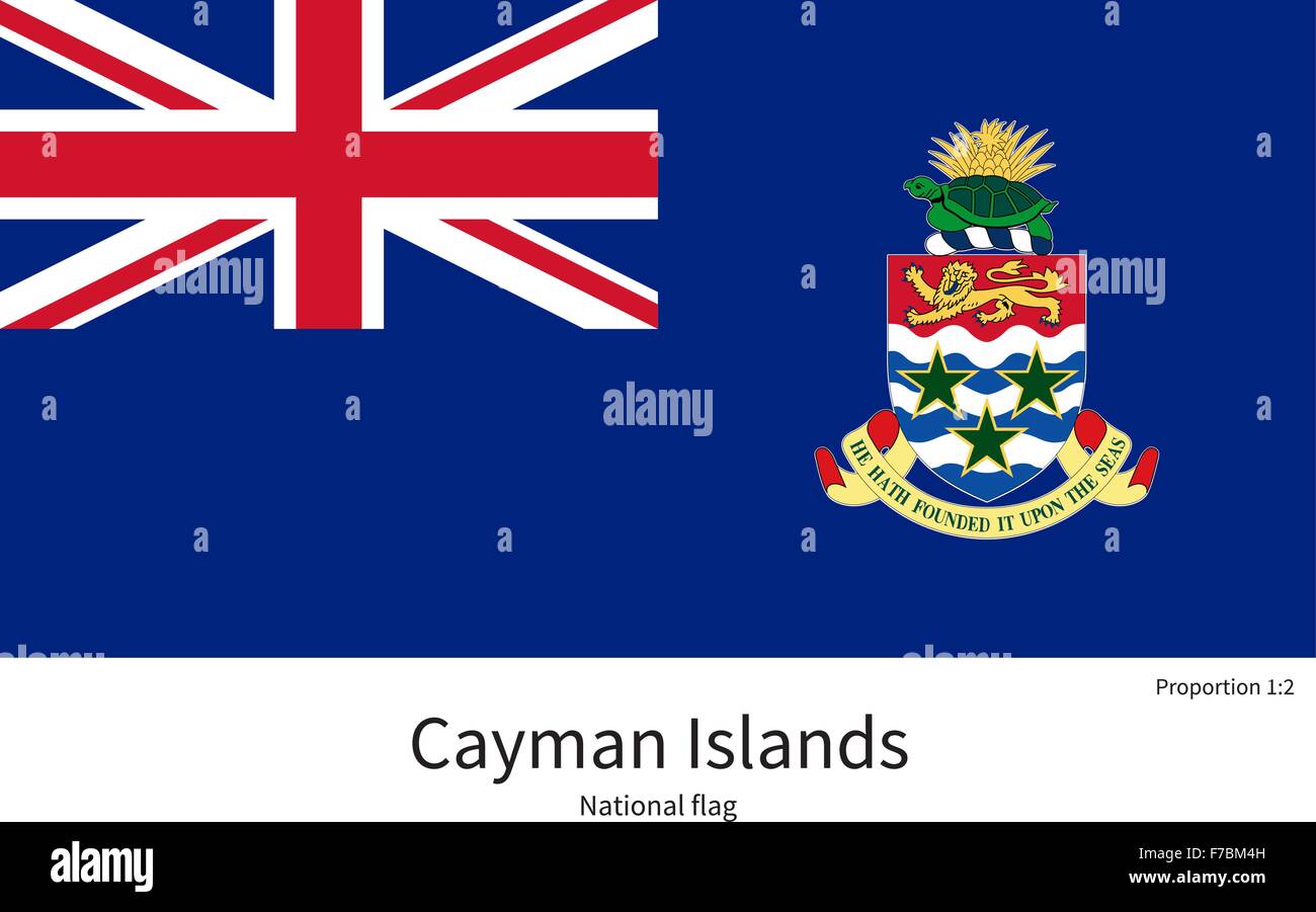 National flag of Cayman Islands with correct proportions, element ...