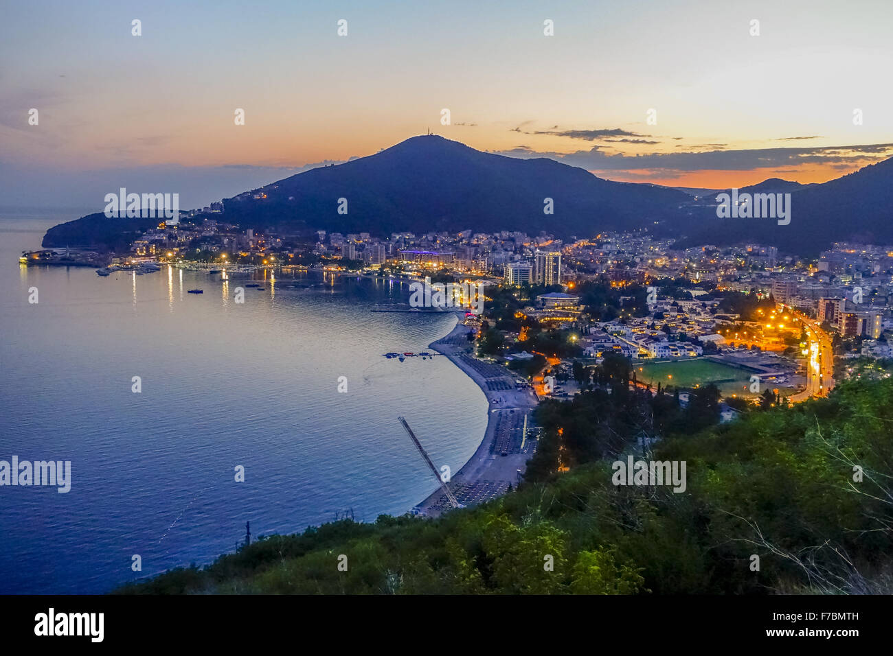 Budva at night, Montenegro, Budva Stock Photo - Alamy
