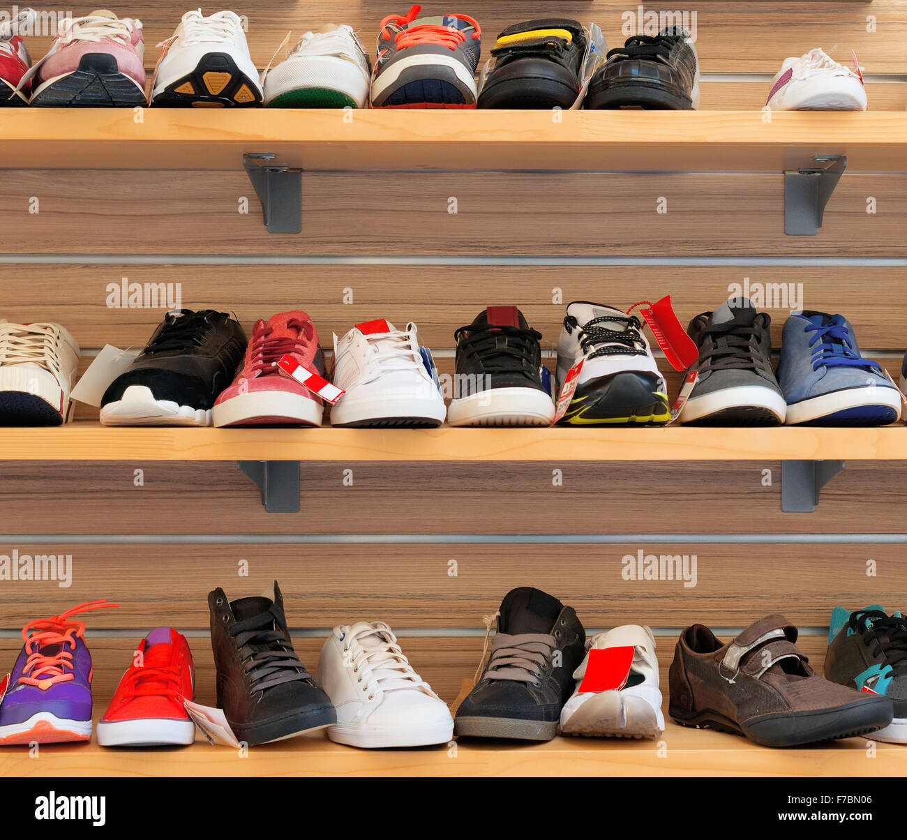 Big collection of different sport shoes Stock Photo - Alamy