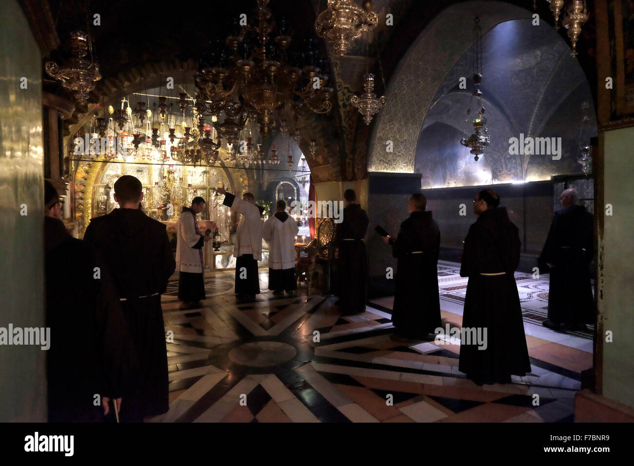 Calvary in the church of the holy sepulchre in jerusalem hi-res stock ...