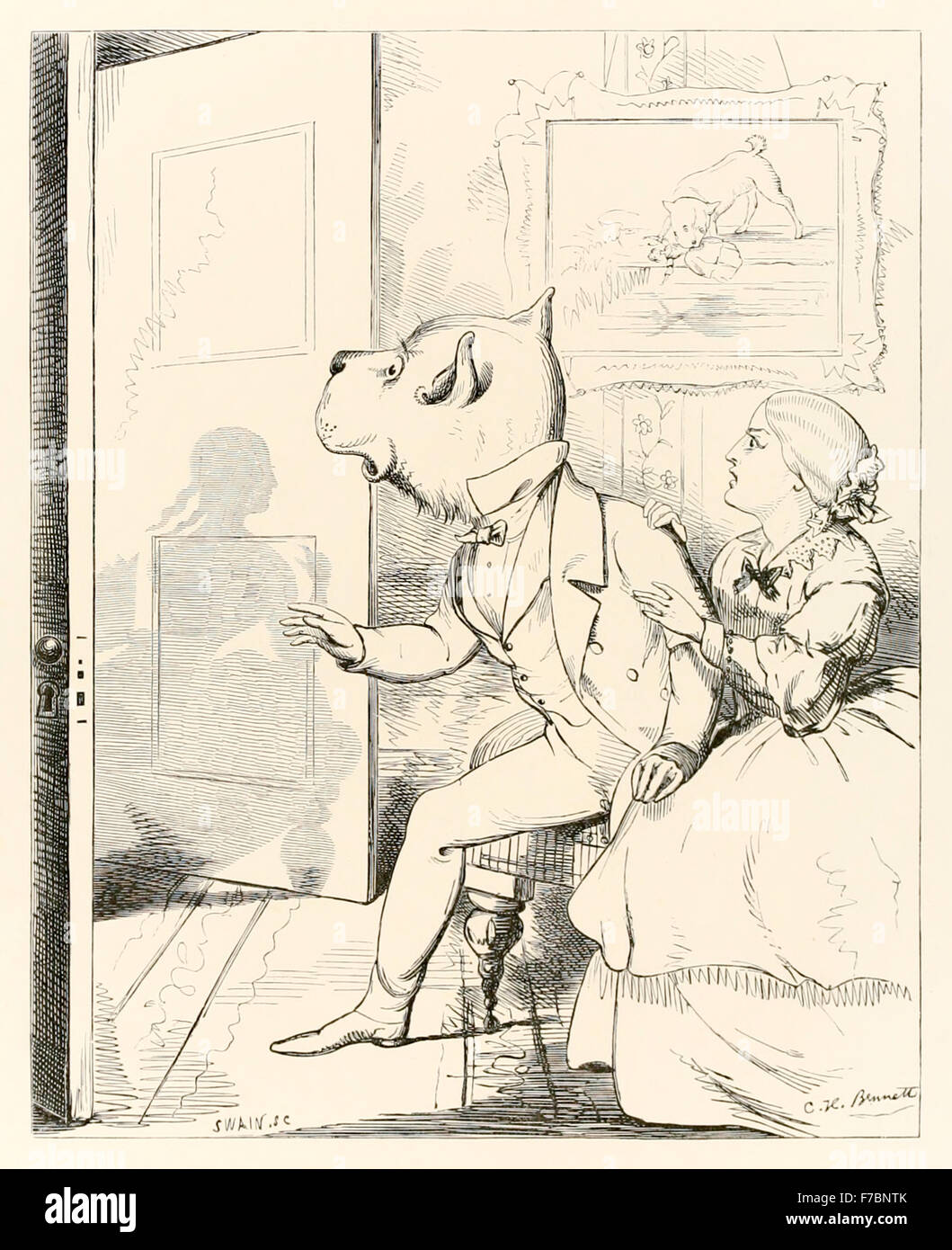 'The Dog and the Shadow' from 'The Fables of Aesop and Others ...