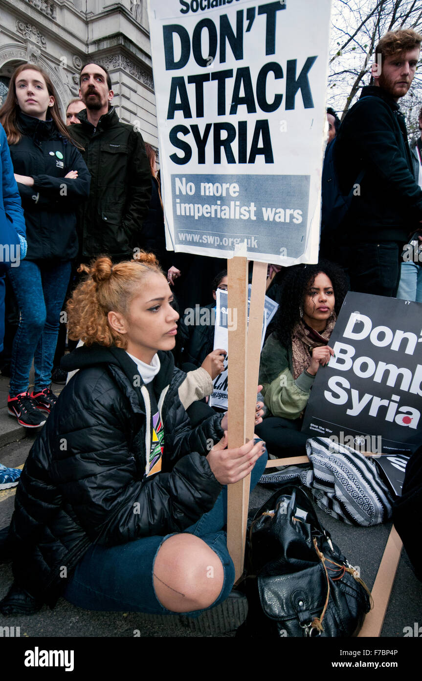 Don't Bomb Syria Protest organised by Stop the War demonstration ...