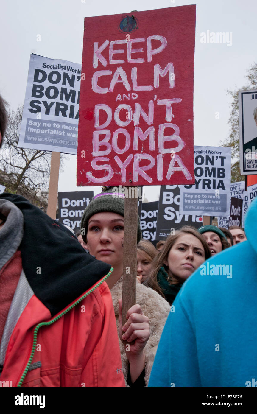 Don't Bomb Syria Protest organised by Stop the War demonstration ...