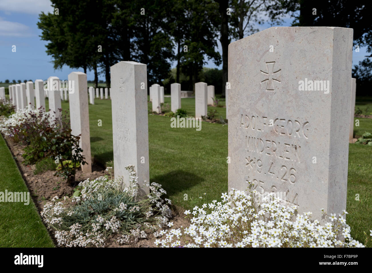 Fourtenay - le - pesnel WW2 war cemetary outside city of Caen, Normandy ...