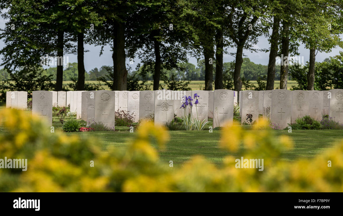 Fourtenay - le - pesnel WW2 war cemetary outside city of Caen, Normandy ...