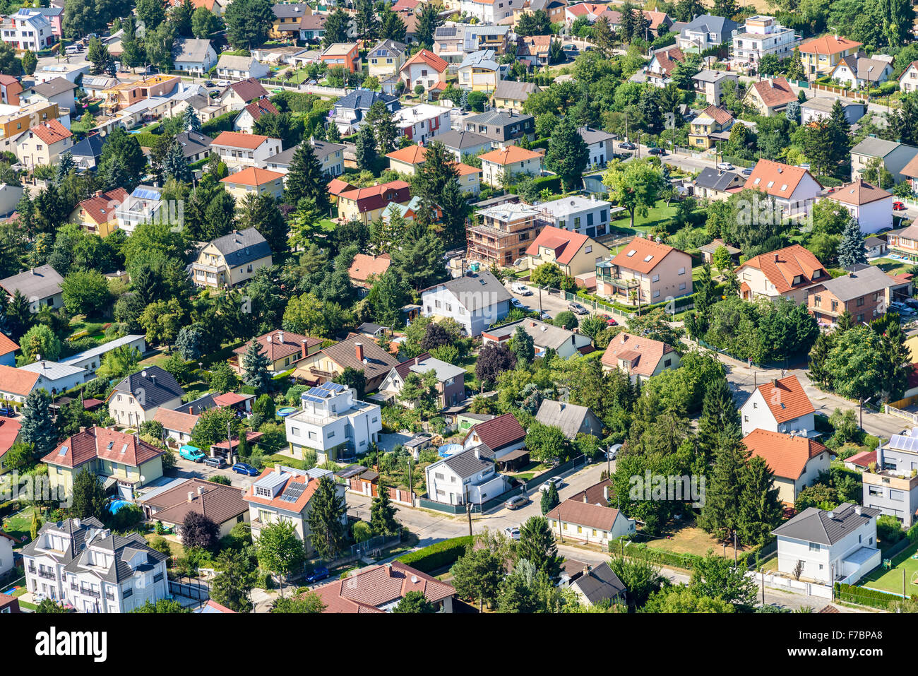 Aerial View Of Suburbs Roofs In Vienna, Austria Stock Photo - Alamy