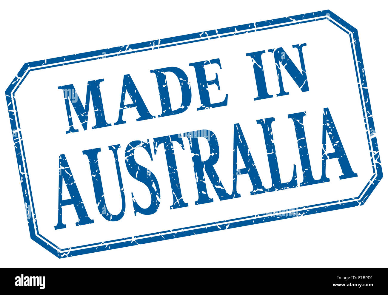 Australia - made in blue vintage isolated label Stock Photo - Alamy