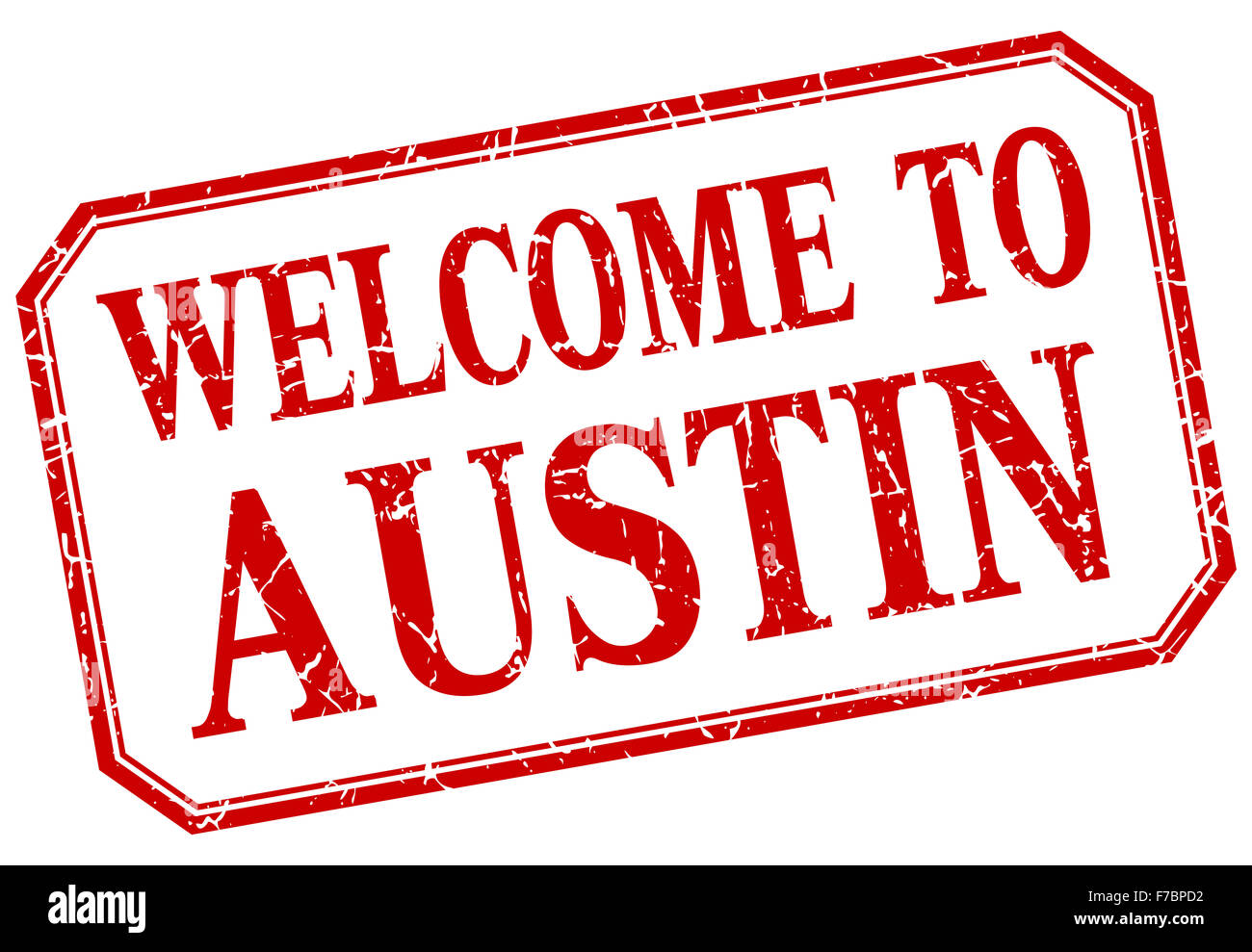 Austin - welcome red vintage isolated label Stock Photo - Alamy