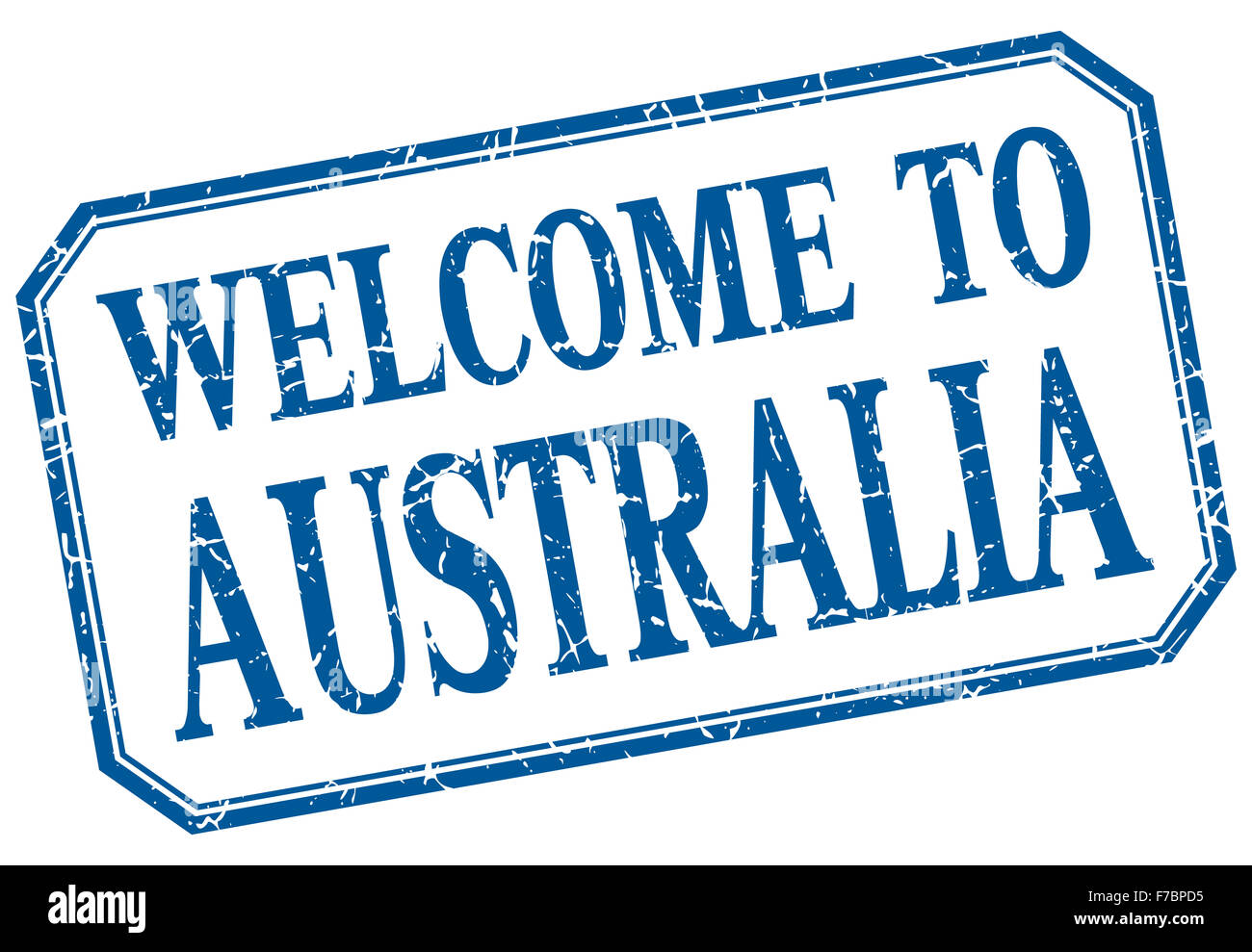 Australia - welcome blue vintage isolated label Stock Photo - Alamy