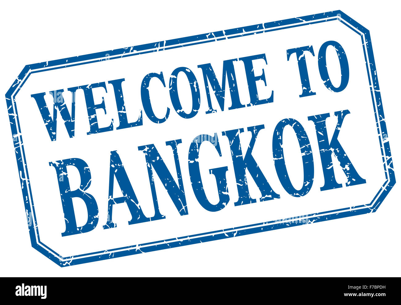 Bangkok - welcome blue vintage isolated label Stock Photo - Alamy