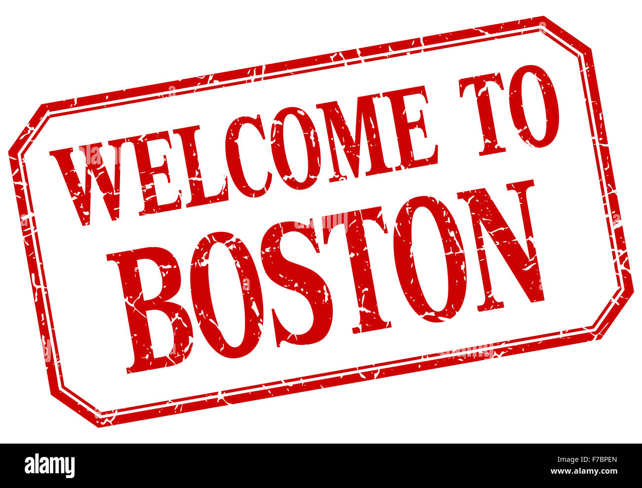 Boston - welcome red vintage isolated label Stock Photo - Alamy