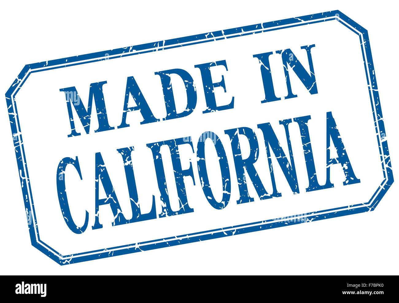 California - made in blue vintage isolated label Stock Photo - Alamy