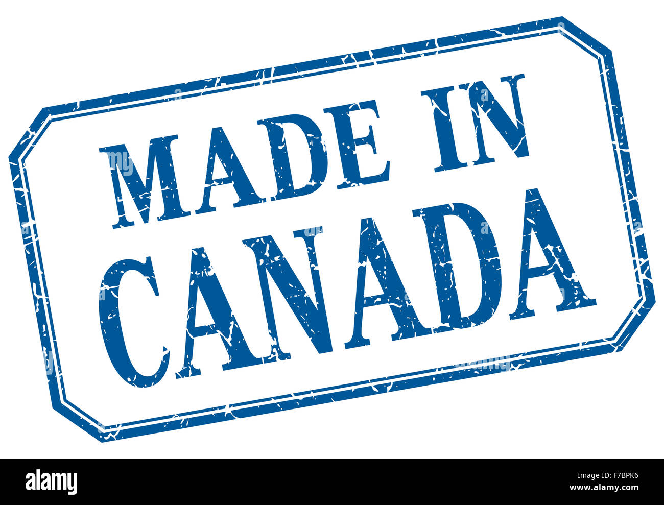 Canada - made in blue vintage isolated label Stock Photo - Alamy