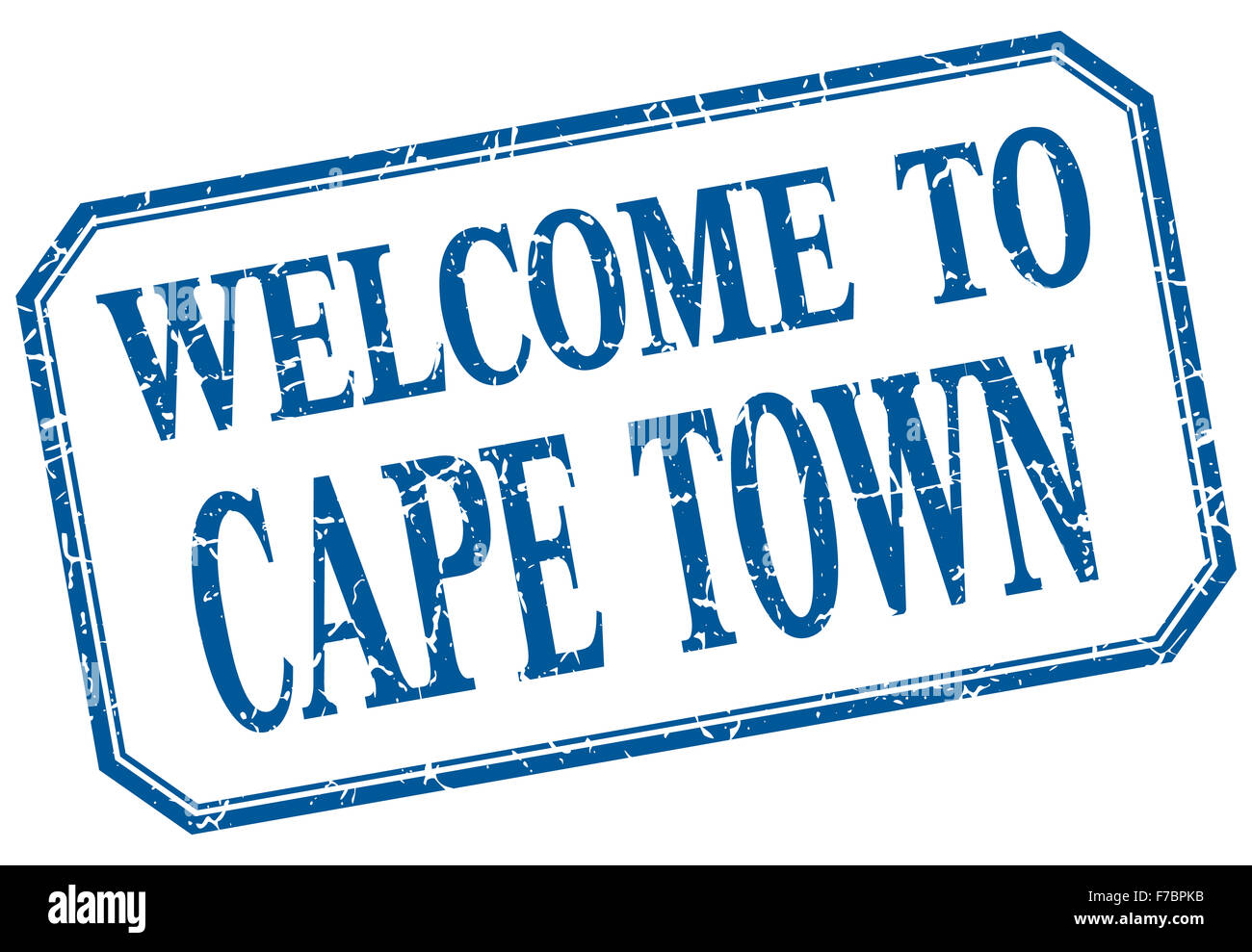 Cape Town - welcome blue vintage isolated label Stock Photo - Alamy