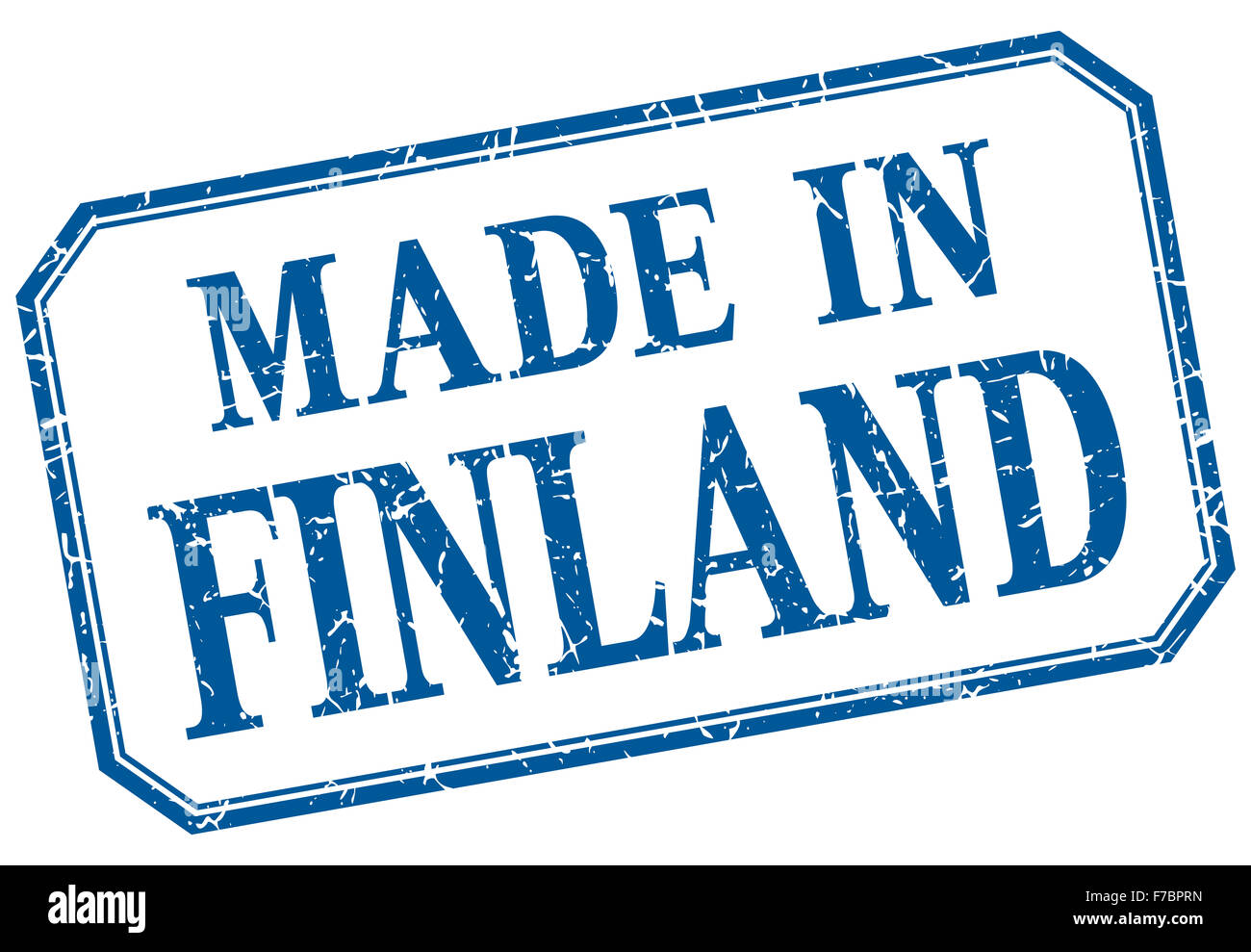 Finland - made in blue vintage isolated label Stock Photo - Alamy