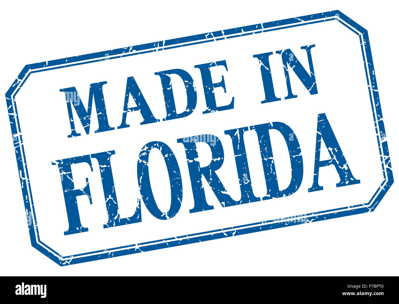 Florida - made in blue vintage isolated label Stock Photo - Alamy
