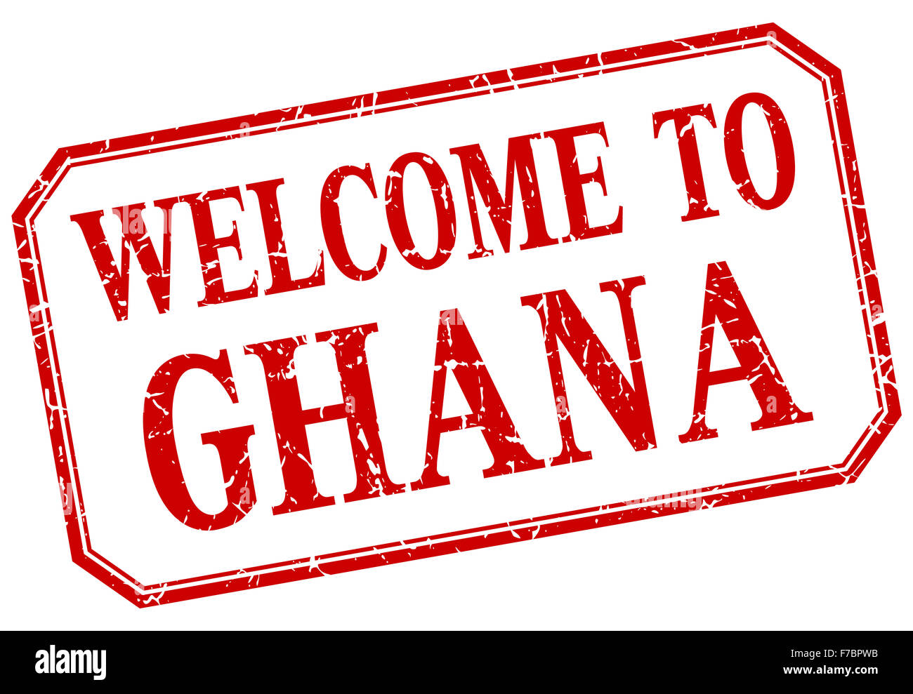 Ghana - welcome red vintage isolated label Stock Photo - Alamy