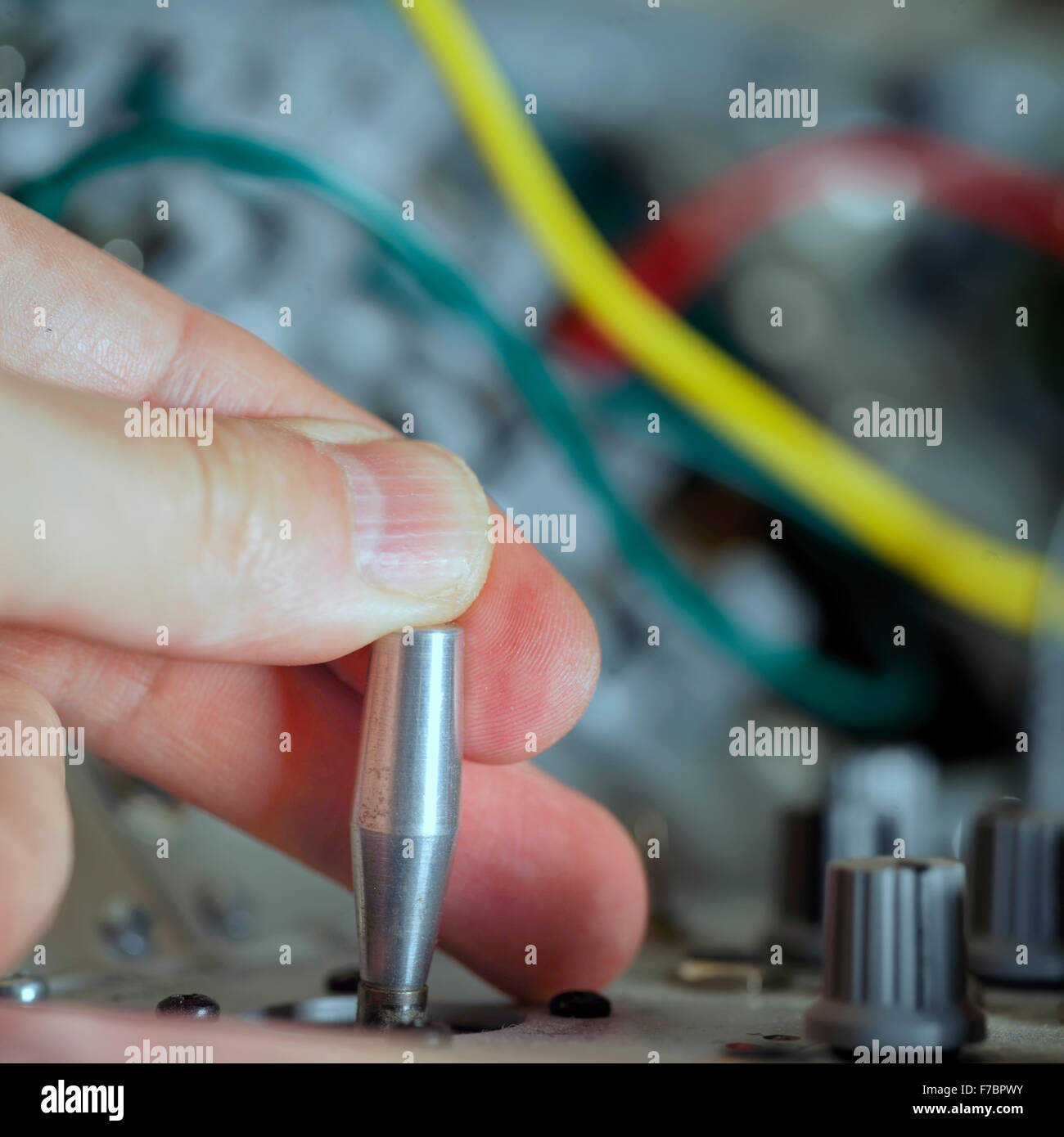 Hand On A Joystick Stock Photo - Alamy