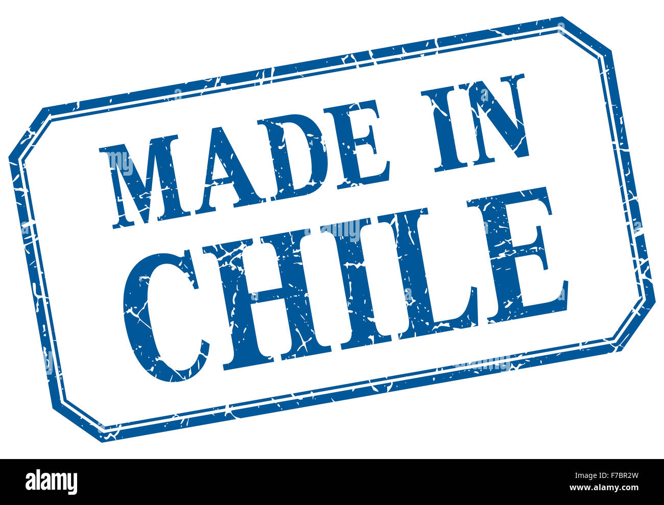 Chile - made in blue vintage isolated label Stock Photo - Alamy