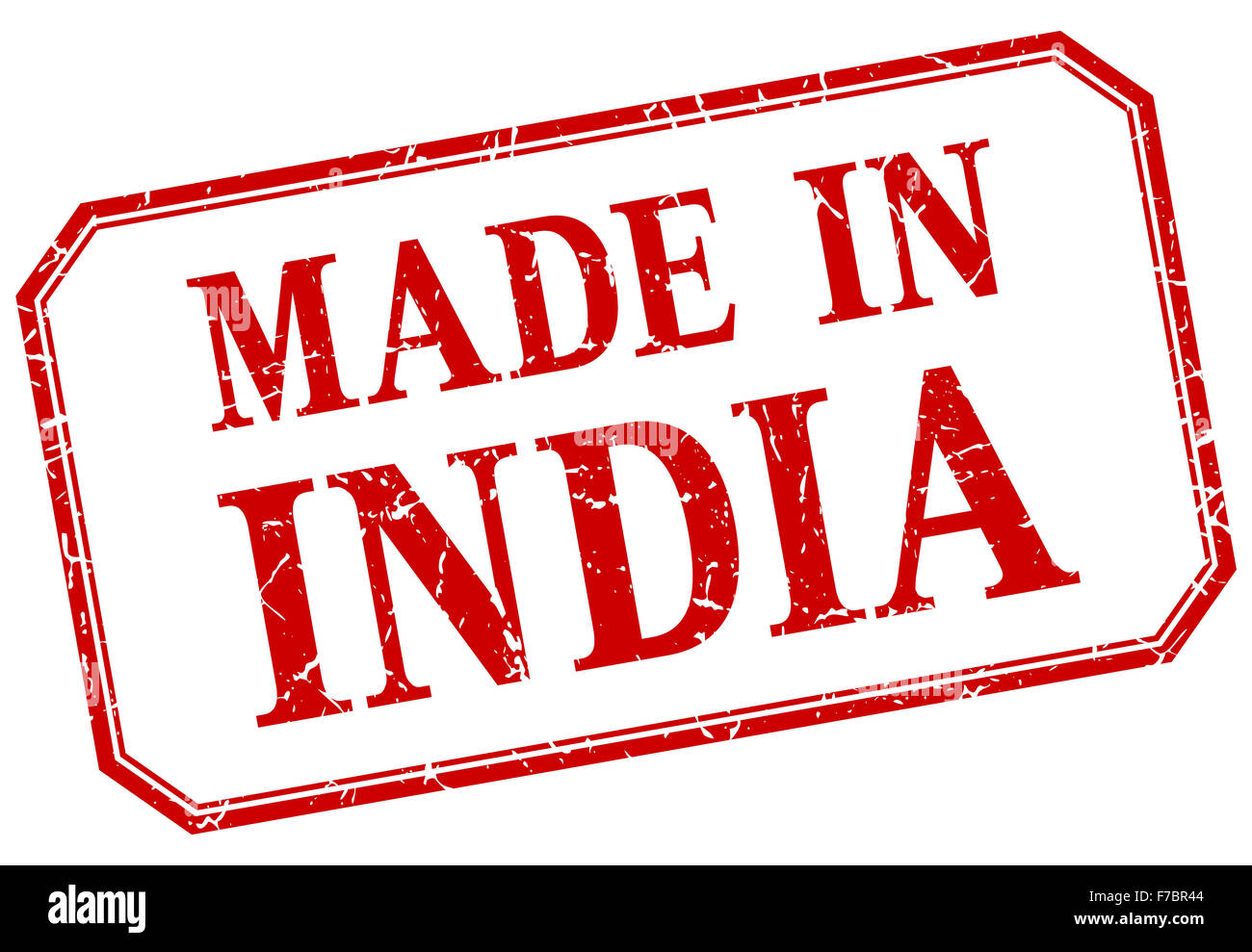India - made in red vintage isolated label Stock Photo - Alamy