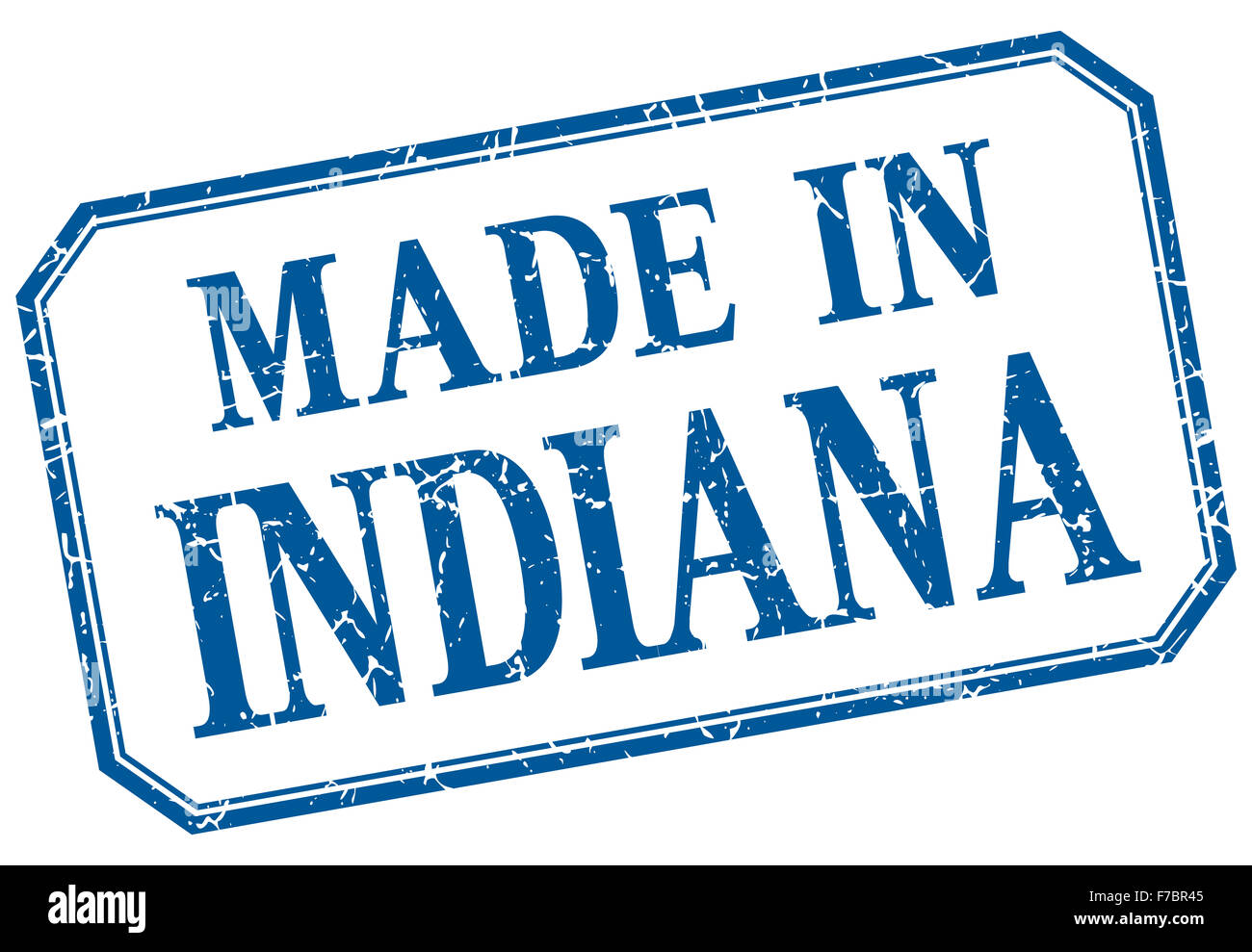 Indiana - made in blue vintage isolated label Stock Photo - Alamy