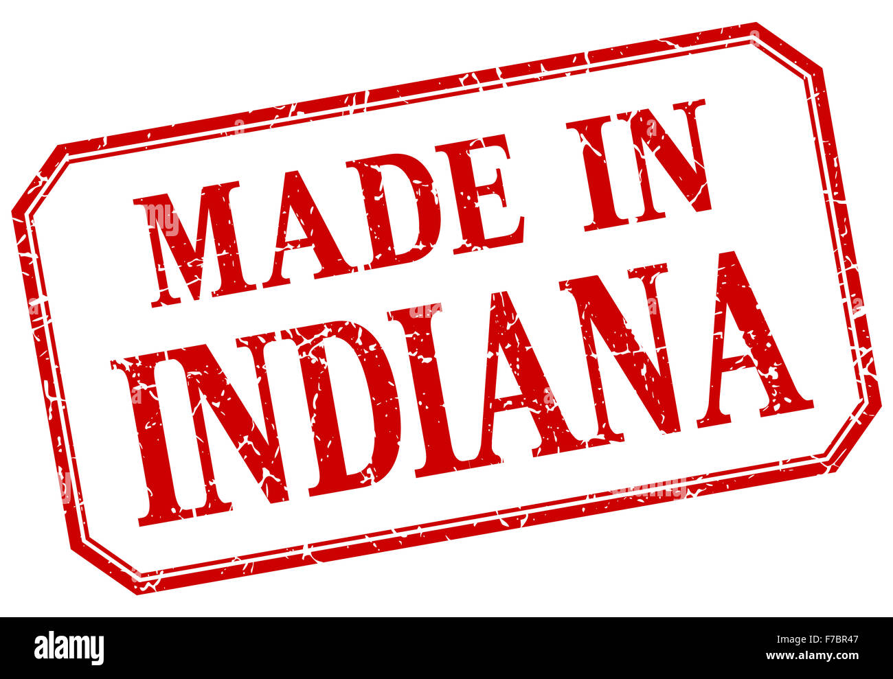 Indiana - made in red vintage isolated label Stock Photo - Alamy