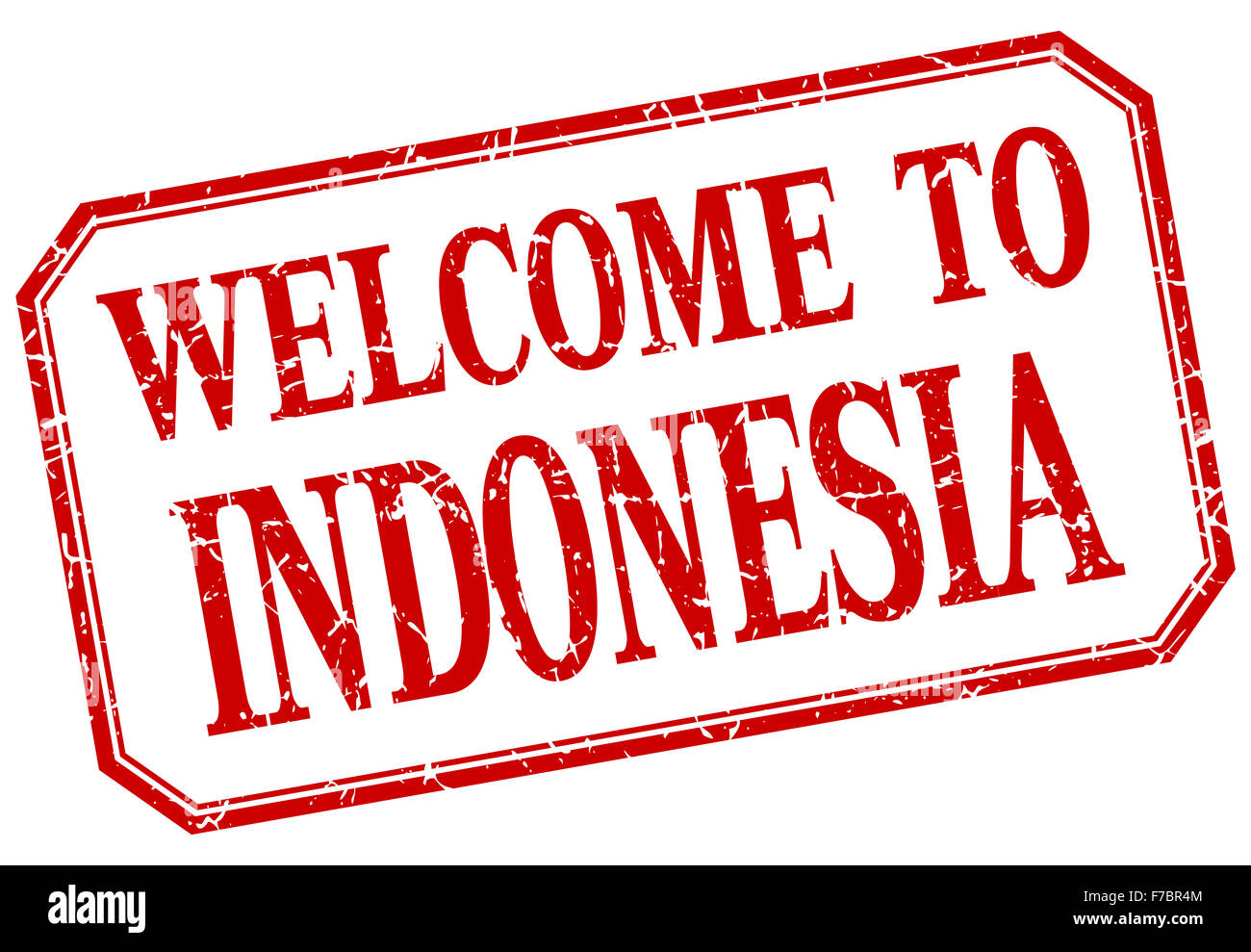 Indonesia - welcome red vintage isolated label Stock Photo - Alamy