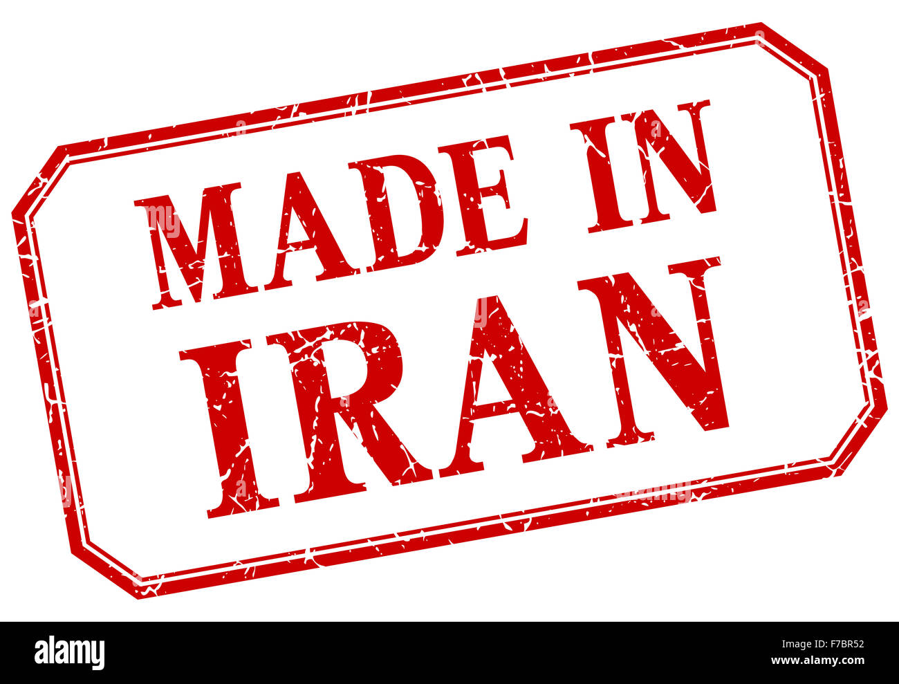 Iran - made in red vintage isolated label Stock Photo - Alamy