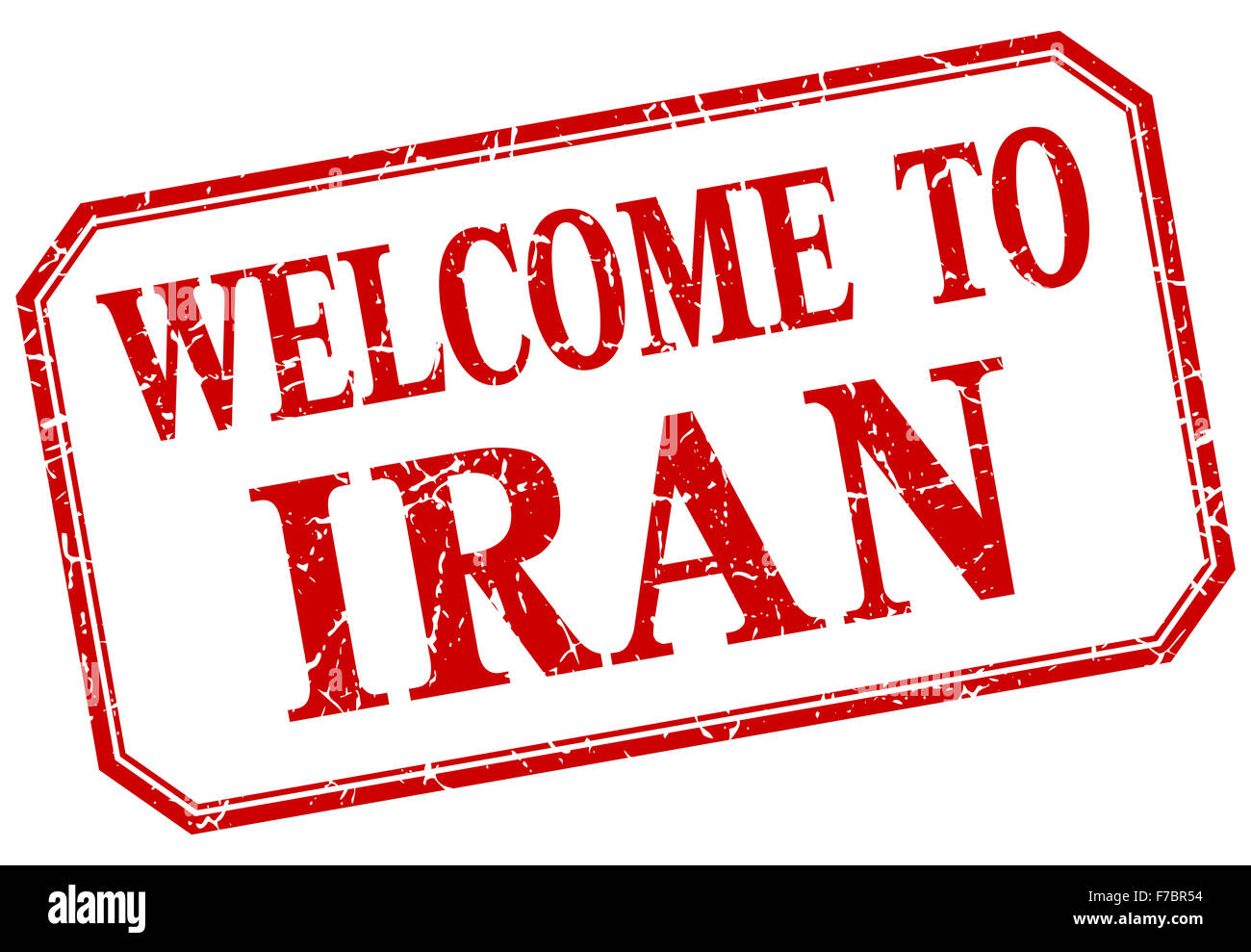 Iran - welcome red vintage isolated label Stock Photo - Alamy